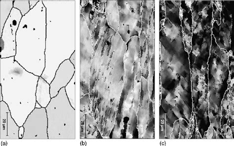 In Grain Misorientation Maps By Ebsd In The Longitudinal Sections Of Cp