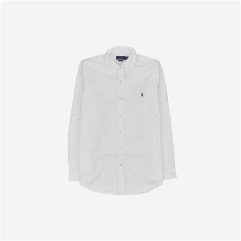 폴로 랄프 로렌 클래식핏 가먼트 다이드 옥스포드 셔츠 화이트 Kream