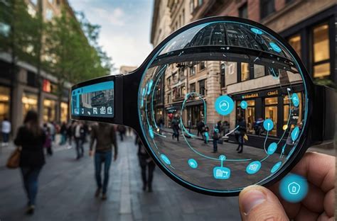 Premium Photo Man Wearing Augmented Reality Glasses