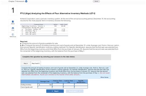 Solved P7 2 Algo Analyzing The Effects Of Four Alternative