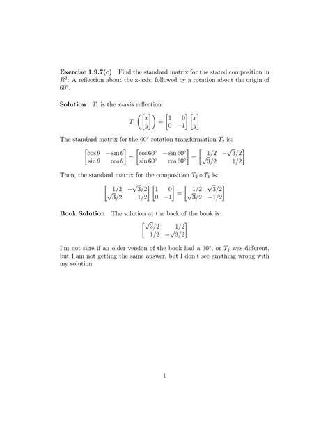 Calc III Notes 10 Exercises Out Of The Assigned Textbook Exercise 1 9 C Find The Standard