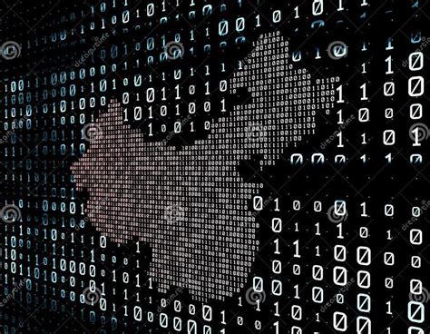 Binary Digital Array Big Data Transmission And Map Of China Programming And Intelligent