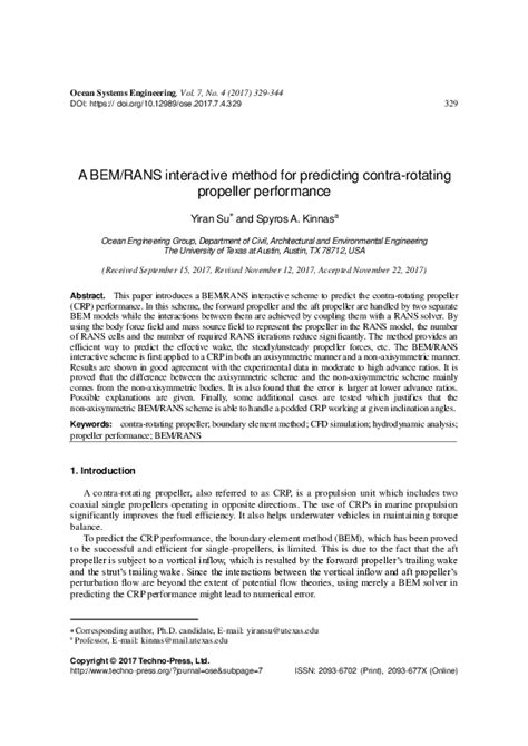 Pdf A Bemrans Interactive Method For Predicting Contra Rotating