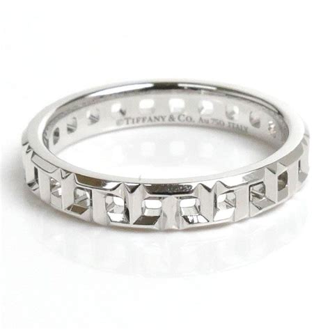 Tiffanyandco ティファニー K18wg ホワイトゴールド Tトゥルー ナロー リング・指輪 125号 37g レディース 中古