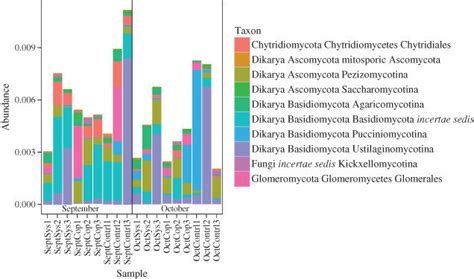 Differences In The Abundance Of Different Fungal Groups Across The