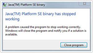 How To Solve The Java Platform Se Binary Has Stopped Working Ir Cache