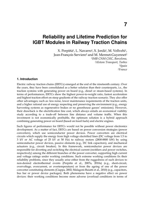 Pdf Reliability And Lifetime Prediction For Igbt Modules In Railway