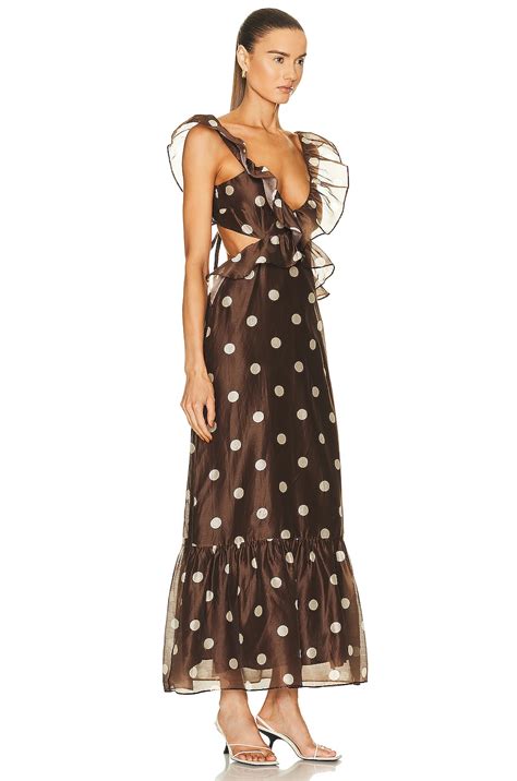 SIR Vivi Frill Maxi Dress In MARLON POLKA DOT FWRD