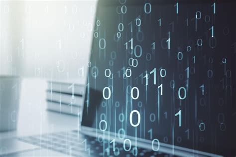 Premium Photo Creative Abstract Binary Code Hologram On Modern