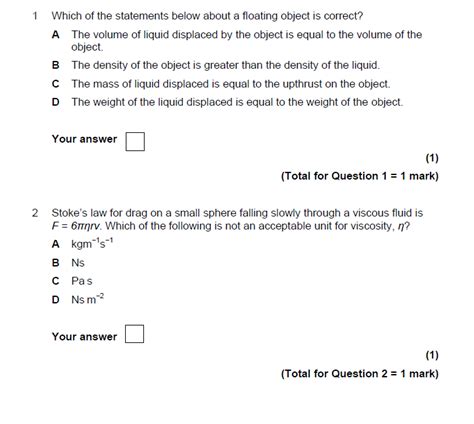 Solved Which Of The Statements Below About A Floating Chegg