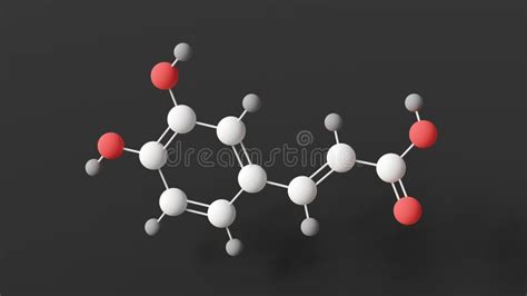 Caffeic Acid Molecule Molecular Structure Hydroxycinnamic Acid Ball