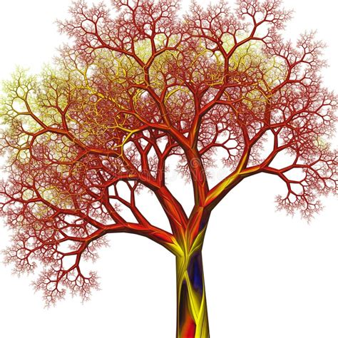 Intricate Digital Illustration Of A Tree With A Vibrant Colorful