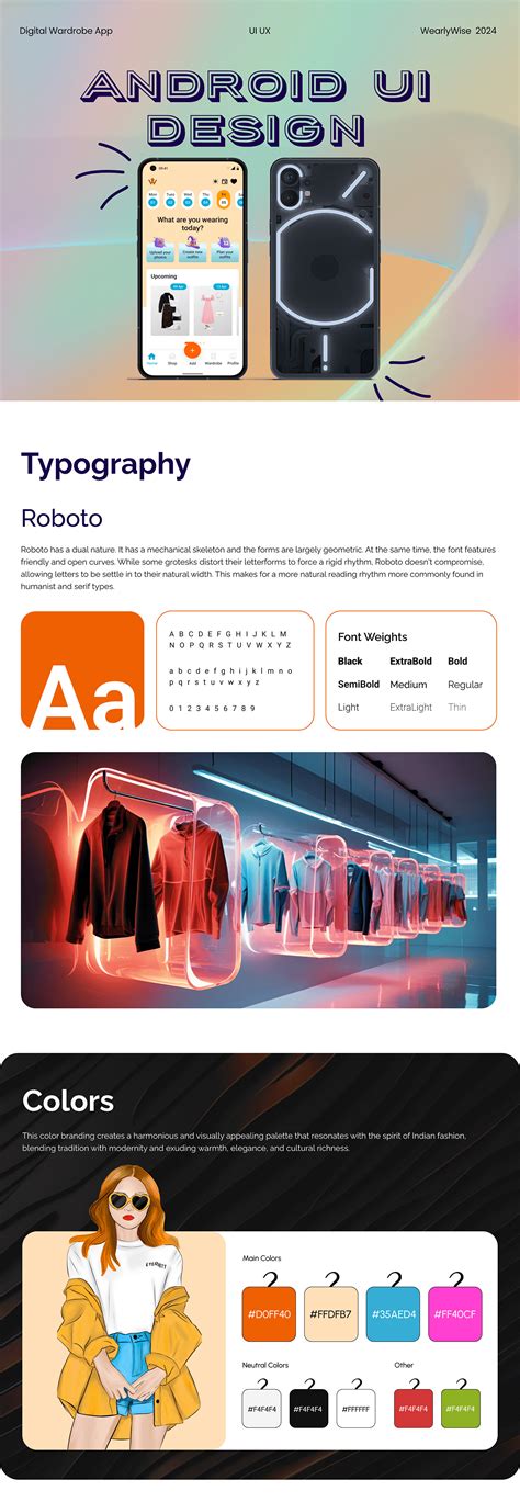 Android UI Design Digital Wardrobe App WearlyWise Behance