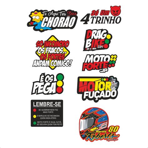 Kit 2 9 Adesivos Carro Moto Caminhão E Bike