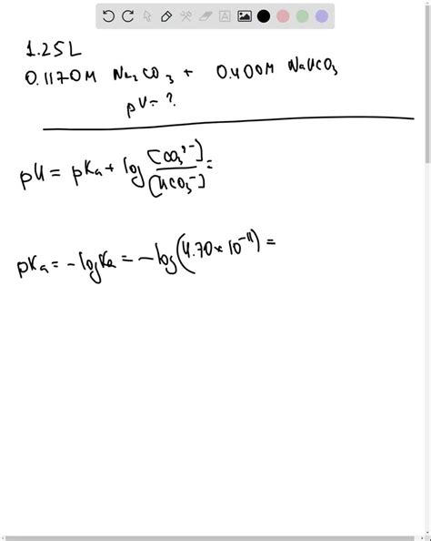 Solved 1 Consider The Carbonate Buffer System Shown Below The Pka