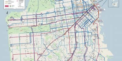 San Francisco Bus Route Map SF Muni Bus Map California USA