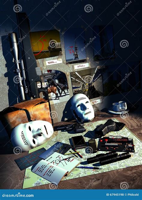 Bank Heist Crime Robbery Thief Concept Hand Drawn Isolated Vector