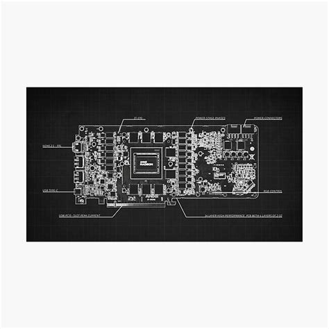 AMD 6900XT GPU PCB Blueprint Poster Photographic Print For Sale By RileyVanNiekerk Redbubble