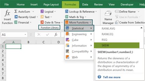 Skew Excel Function Formula Example How To Use