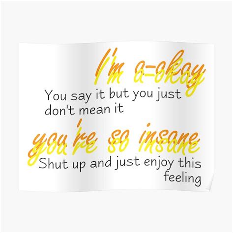 Ajr Way Less Sad Lyrics Poster For Sale By Lottie555 Redbubble