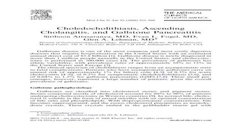 Choledocholithiasis Ascending Cholangitis And … Contribute Gastro