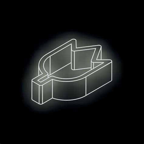 Glowing White Wireframe Tulip Icon On Black Background 52631835 Vector