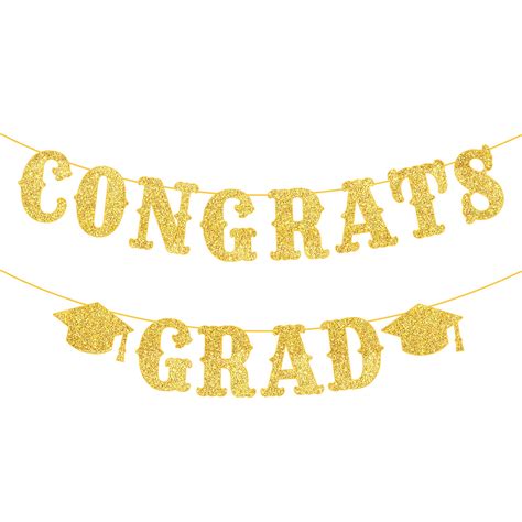 Buy Katchon Gold Glitter Congrats Grad Banner No Diy Feet