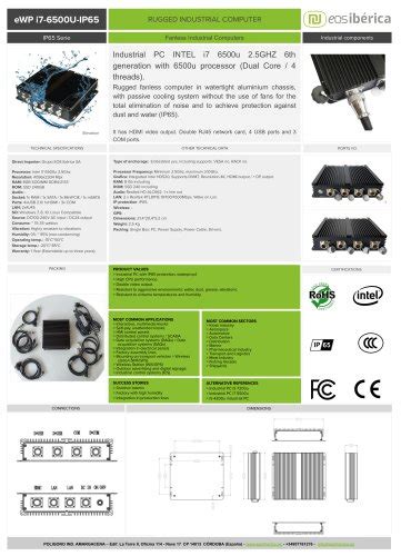 Ewp I7 6500u Ip65 Grupo Eos Ibérica Pdf Catalogs Technical