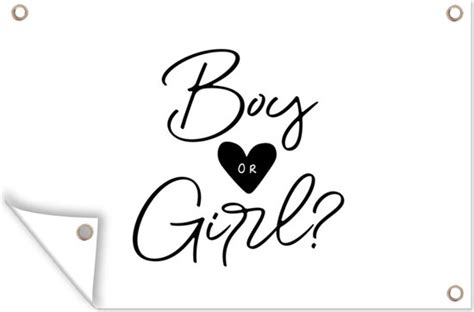 Tuinposters Buiten Gender Reveal Cadeau Boy Or Girl Baby Tekst