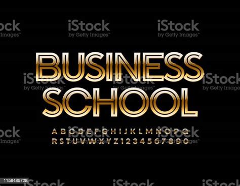 황금 알파벳 문자와 숫자와 벡터 엘리트 배너 비즈니스 스쿨 개발에 대한 스톡 벡터 아트 및 기타 이미지 개발 경영자 교육 Istock