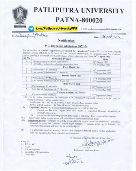 Patliputra University Pg Admission 2022 Ppu Pg Ma Msc Mcom Admission