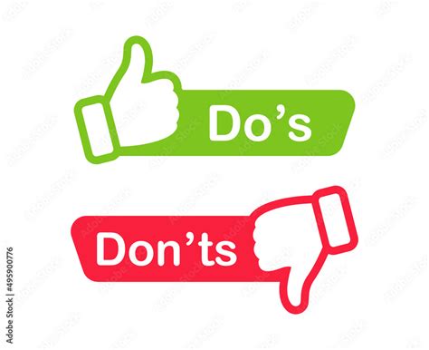 Do And Don T Icons Like And Dislike Symbols Positive And Negative