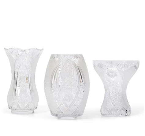Bonhams Skinner Three Cut Crystal Vases Late 19thearly 20th Century
