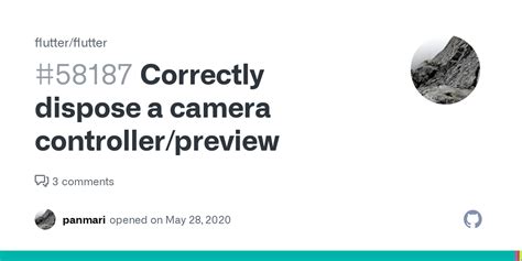 Correctly Dispose A Camera Controllerpreview · Issue 58187 · Flutter