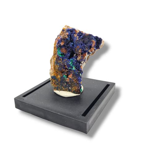 Azurite And Malachite Specimen On Quartz In Display Case Property Room