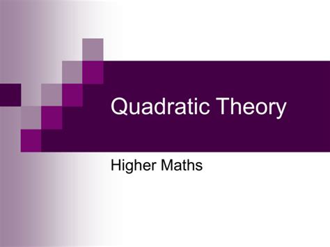 Quadratic Theory