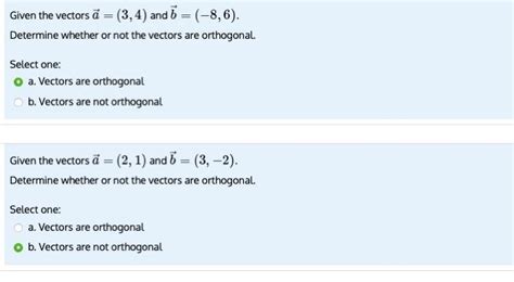 Solved Given The Vectors ã 3 4 And 7 8 6