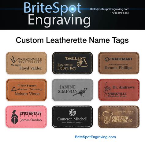 Personalized Name Badges Custom Faux Vegan Leather Etsy