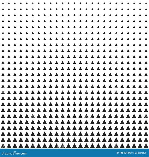 Vector Seamless Black And White Morphing Triangle Halftone Grid Gradient Pattern Geometric