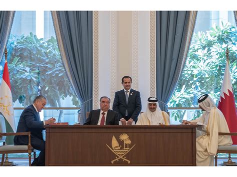 سمو الأمير ورئيس طاجيكستان يشهدان التوقيع على اتفاقية وعدد من مذكرات