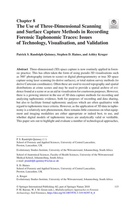 pdf the use of three dimensional scanning and surface capture methods