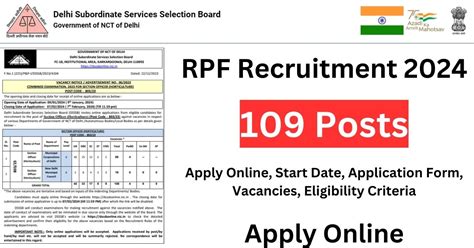 Dsssb Recruitment 2024 Apply For 109 Section Officer Posts