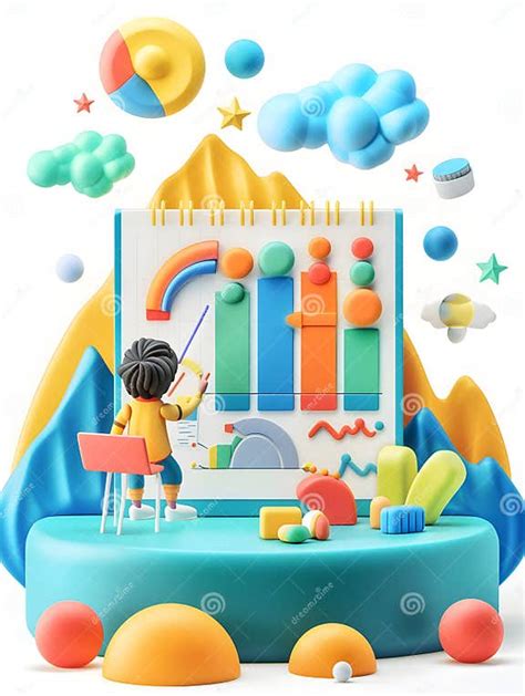 3d Flat Icon As Designer With Sketchpad And Colors Concept As A