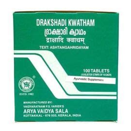 Buy Kottakkal Arya Vaidyasala Sahacharadi Kwatham 100 Tablets online at ...