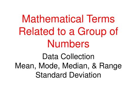 PPT Data Collection Mean Mode Median Range Standard Deviation PowerPoint Presentation