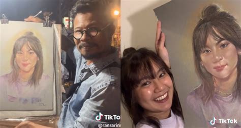 ไวรัลสาวรีวิวศิลปินวาดรูปเหมือน นั่ง 30 นาที ได้รูปสีในราคา 500 โซเชียล