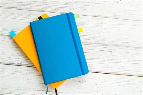 Premium Photo Notebook Diary For Planning In Blue And Yellow