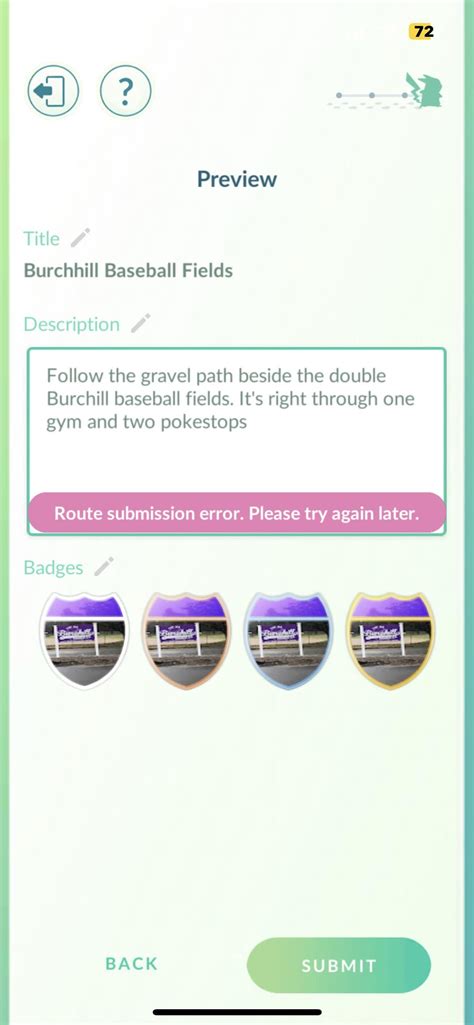 Route Submission Error Rpokemongo