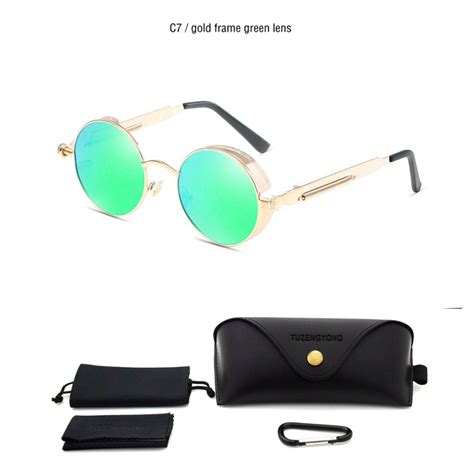 Round Steampunk Polarized Sunglasses Wnkrs