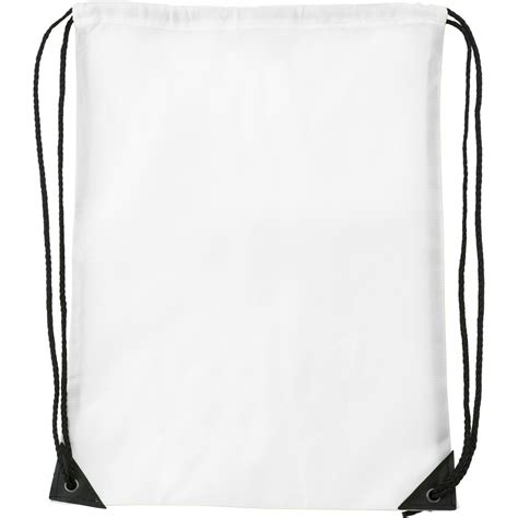 Printed Polyester 210d Drawstring Backpack White Backpacks